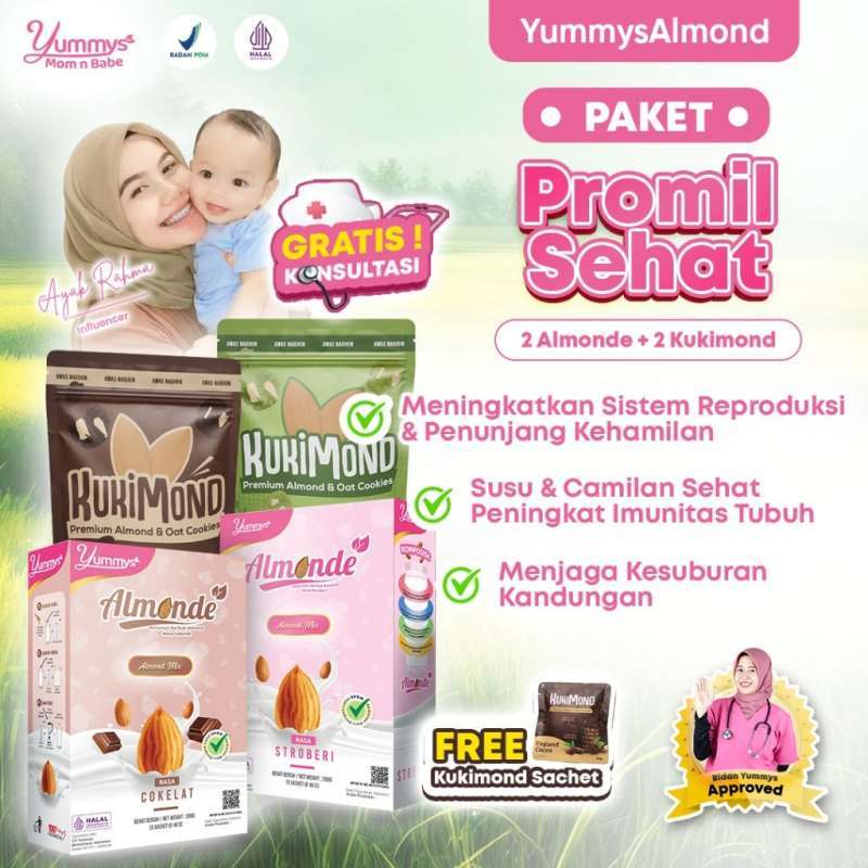 Jual Yummysalmond Paket Promil Sehat - 2 Almonde 2 Kukimond | Susu ...