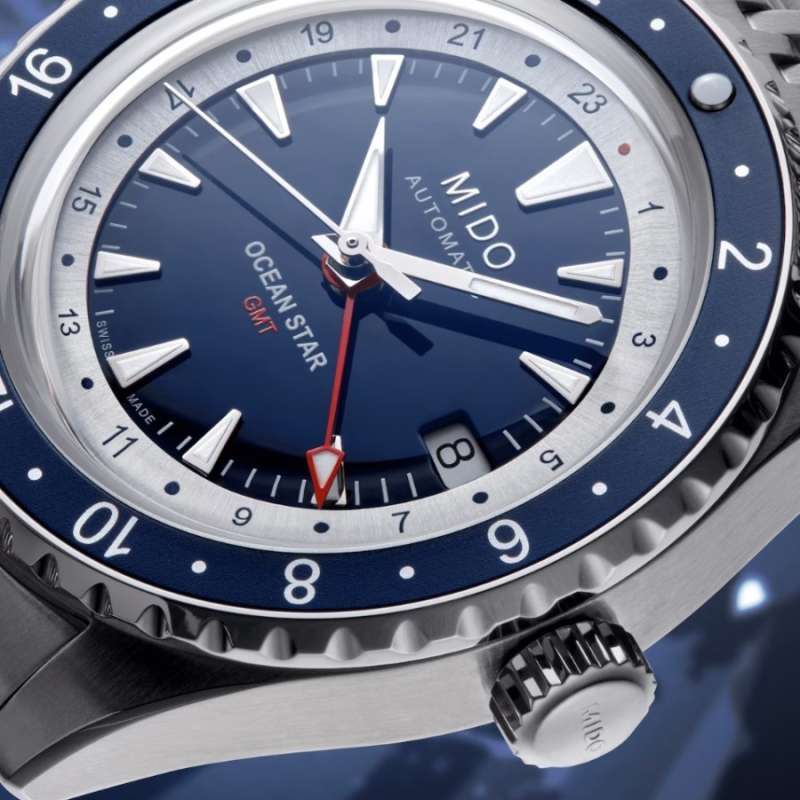 Promo Mido Ocean Star Gmt M026.829.18.041.00 Automatic Blue Dial ...