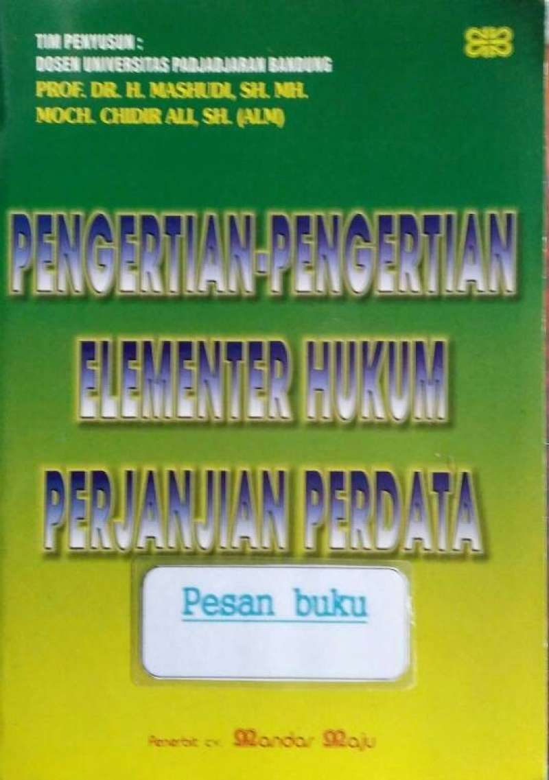 Promo Buku Pengertian - Pengertian Elementer Hukum Perjanjian Perdata ...