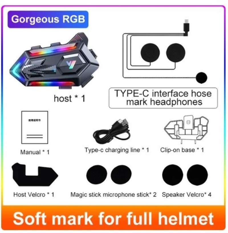 Jual Smartcom Y10 2x Intercom Helm Bluetooth Chip Qualcomm 5.0 Fm Radio ...