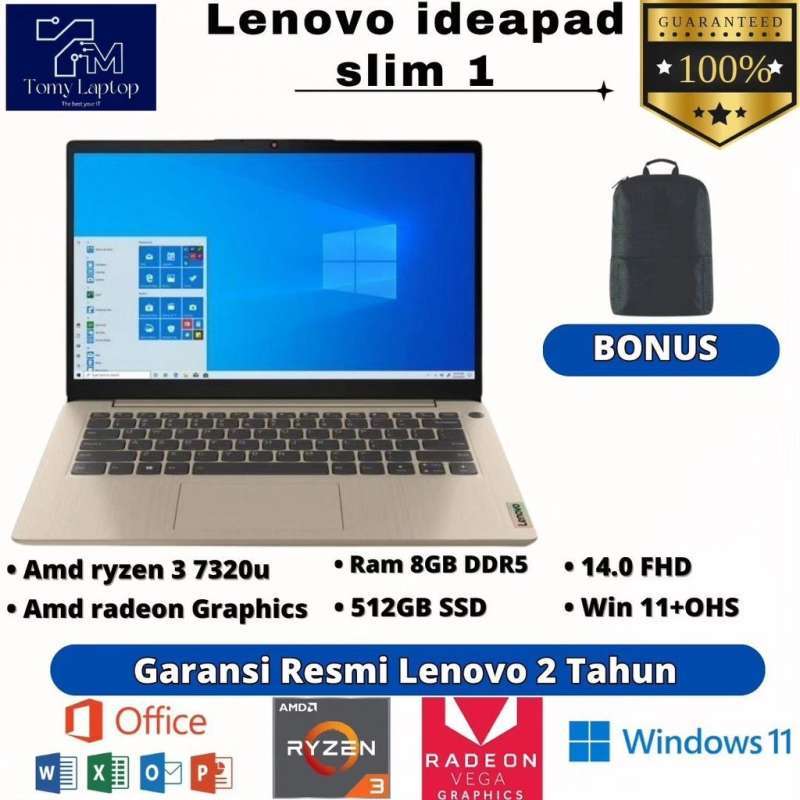 Jual Lenovo Ideapad Slim 1 Ryzen 3 7320u 8gb 512ssd Windows Office Original Di Seller Tomy ...
