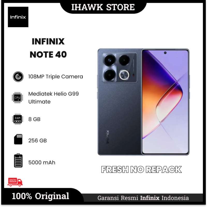 Jual Infinix Note 40 8/256 Gb 8/256gb Garansi Resmi - Hitam 8/256 Gb Di Seller Ihawk Store ...
