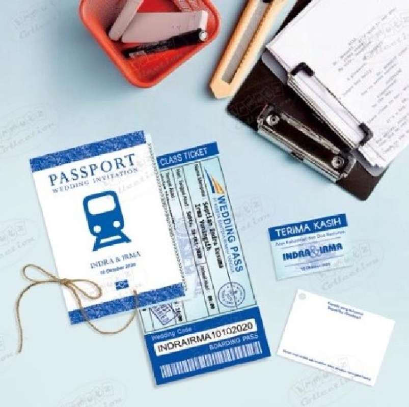 Jual Undangan Paspor Passport Boarding Pass Pernikahan Ulang Tahun ...