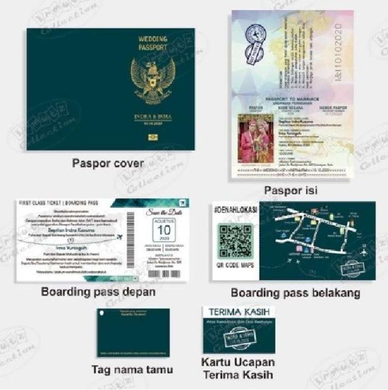 Jual Undangan Paspor Passport Boarding Pass Pernikahan Ulang Tahun ...