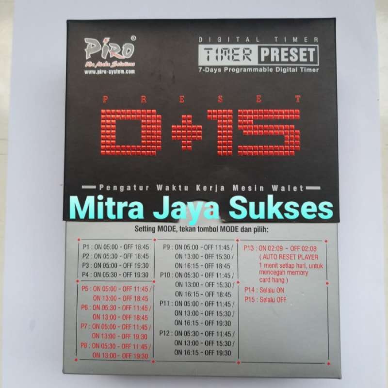 Promo Promo - Timer Piro Preset Digital Dc 12 Volt 15 Auto Program On ...