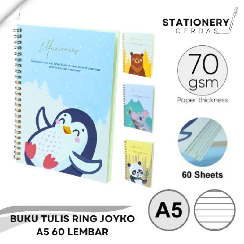 Jual Buku Tulis A5 Joyko 60 Lembar Catatan Note Book Ring Garis Satuan ...