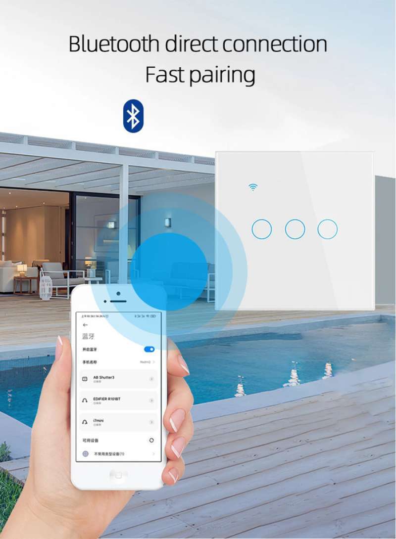 Promo Amc Tuya Smart Touch Wall Switch Eu Saklar Lampu Rumah Pintar Wi ...