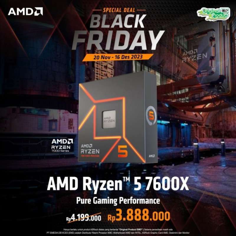 Jual Processor Amd Ryzen 5 7600x Box (without Cooler) Am5 Di Seller ...