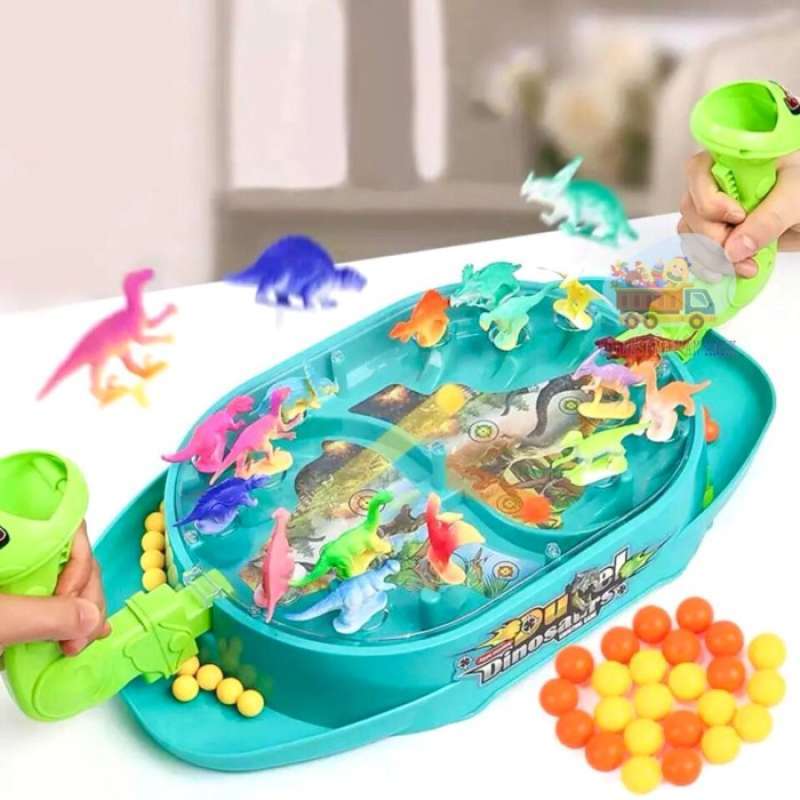 Promo Duel Dinosaurus Shooting Game Mainan Dinosaur Battle Board Dino ...