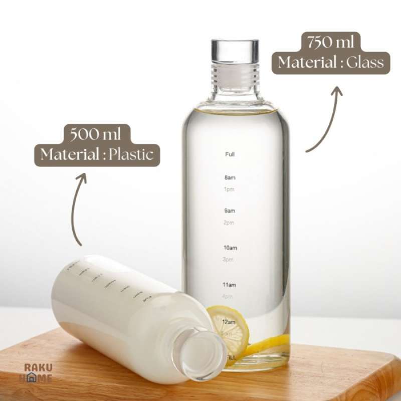 Jual Lemo Bottle Aesthetic Botol Minum Kaca Estetik Transparan Korea ...