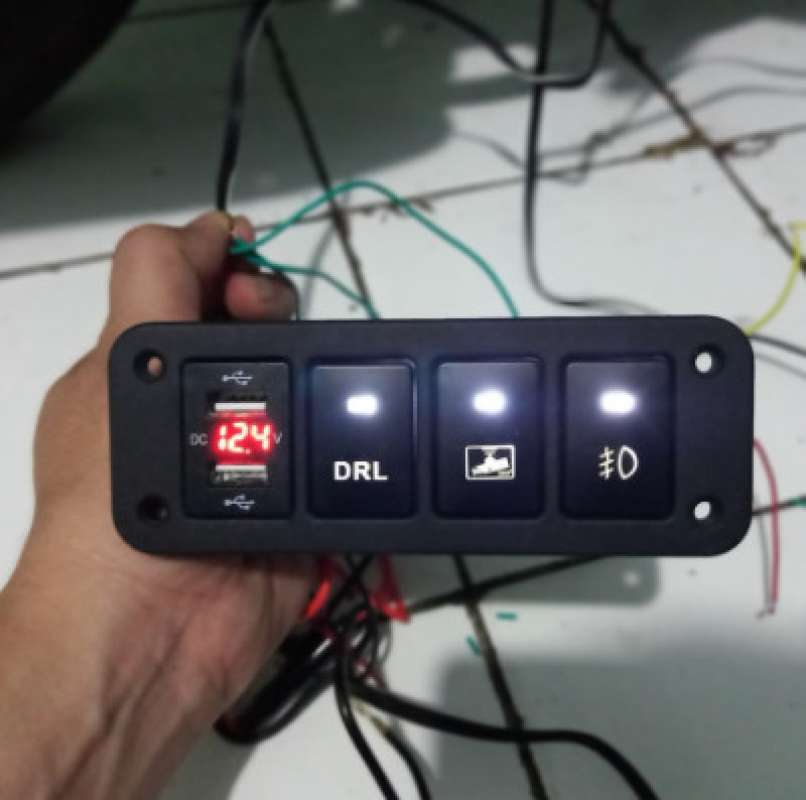 Promo Saklar Panel 4 Switch Push Button Led 4 Gang Switch Universal ...