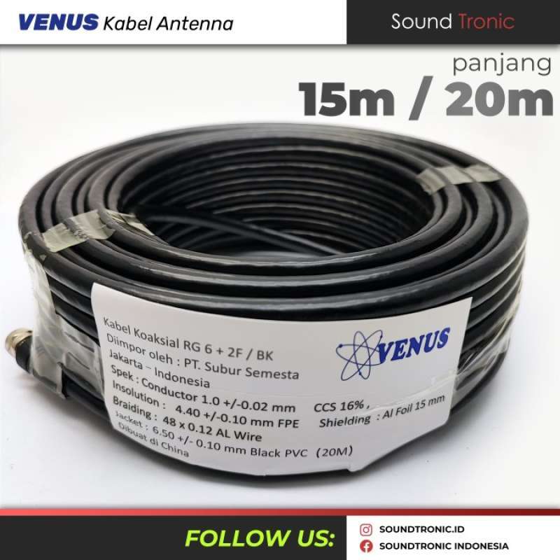 Jual Kabel Antenna Tv 15m / 20m Venus Coaxial Rg6 Di Seller Noelle - Cengkareng Timur, Kota ...