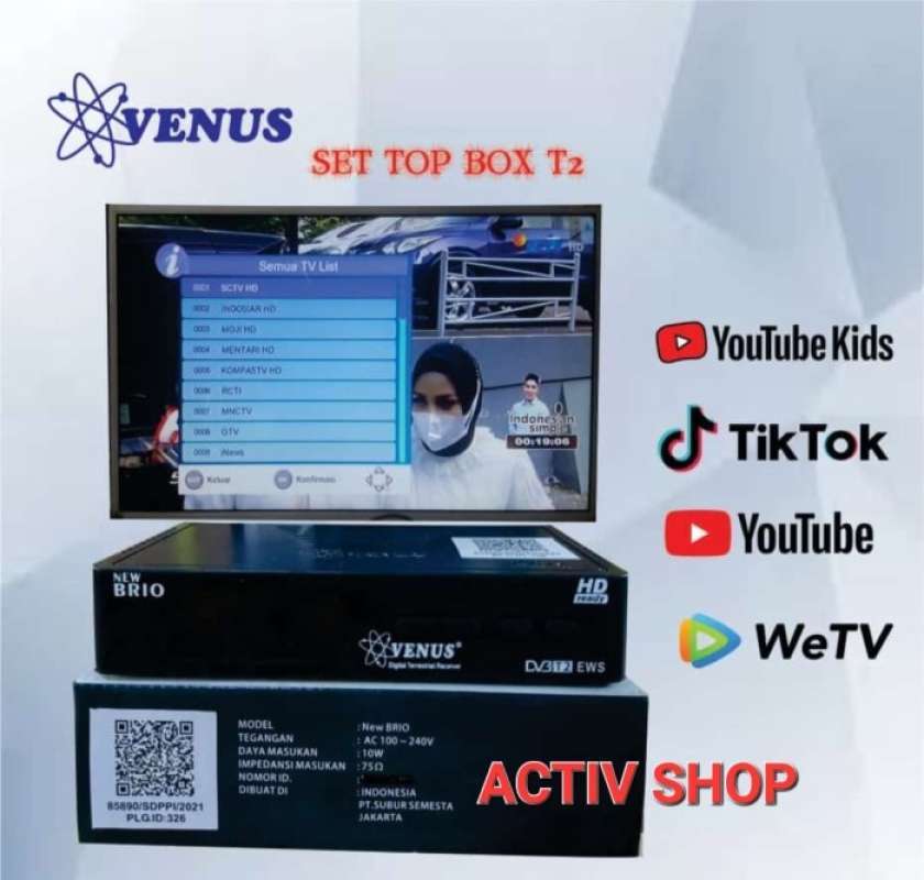 Jual Set Top Box Tv Digital Dvbt2 / Dvb-t2 Venus Brio Ews Garansi 1 ...