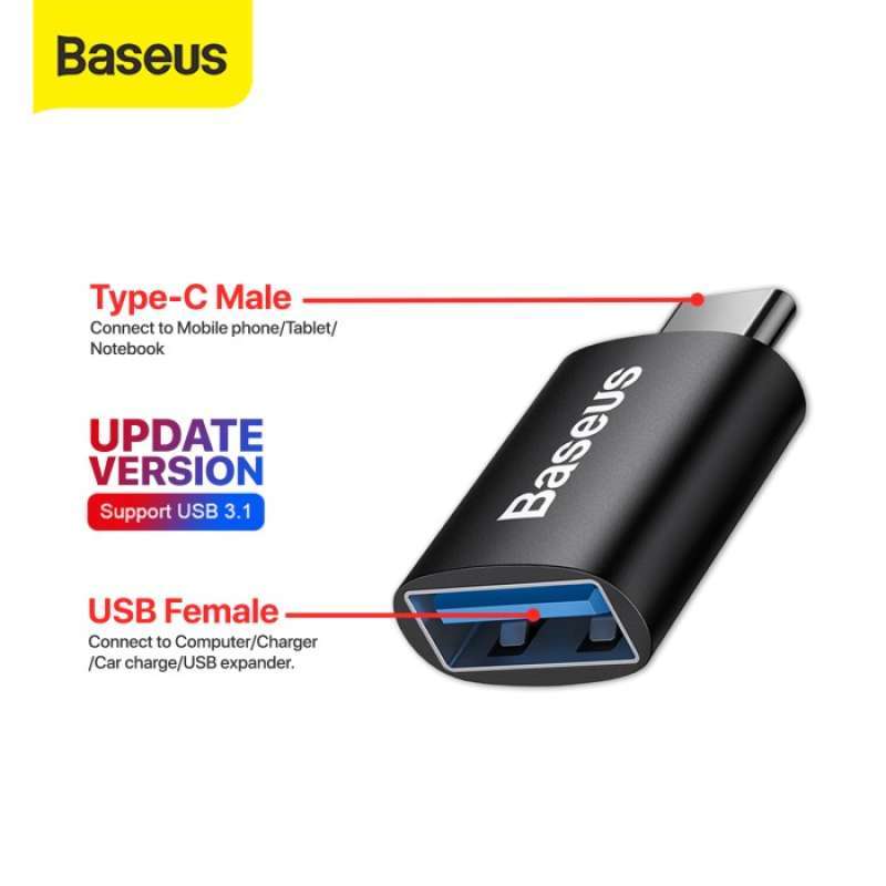 Promo Baseus Mini Adaptor Otg Type C Usb 3.1 Connector - Usbtc 3.1 ...