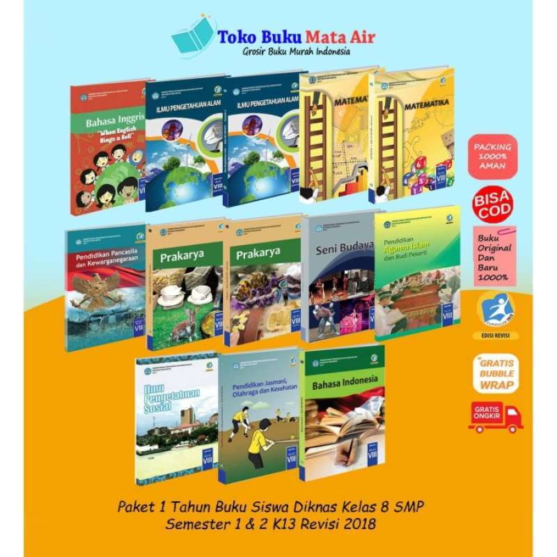 Promo Paket Buku Smp Mts Kelas Viii Kur 2013 Edisi Rev 2017 Semester 1 ...
