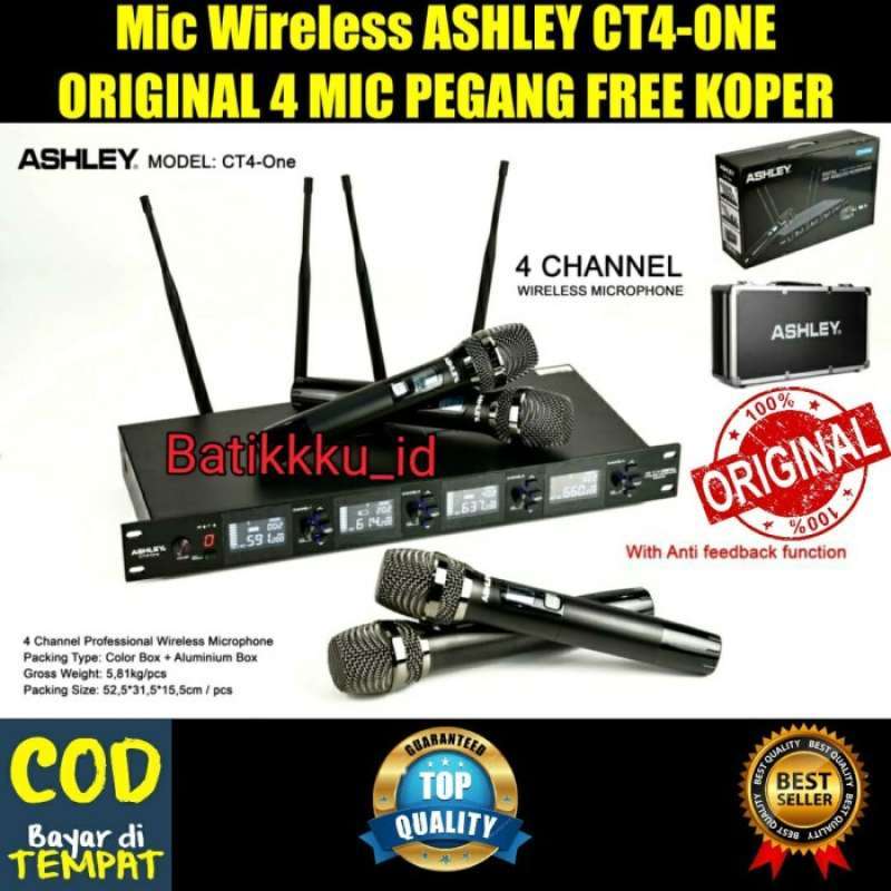 Promo Mic Wireless Ashley Ct 4 One Ct4 One Ct4one Anti Feedback Diskon ...