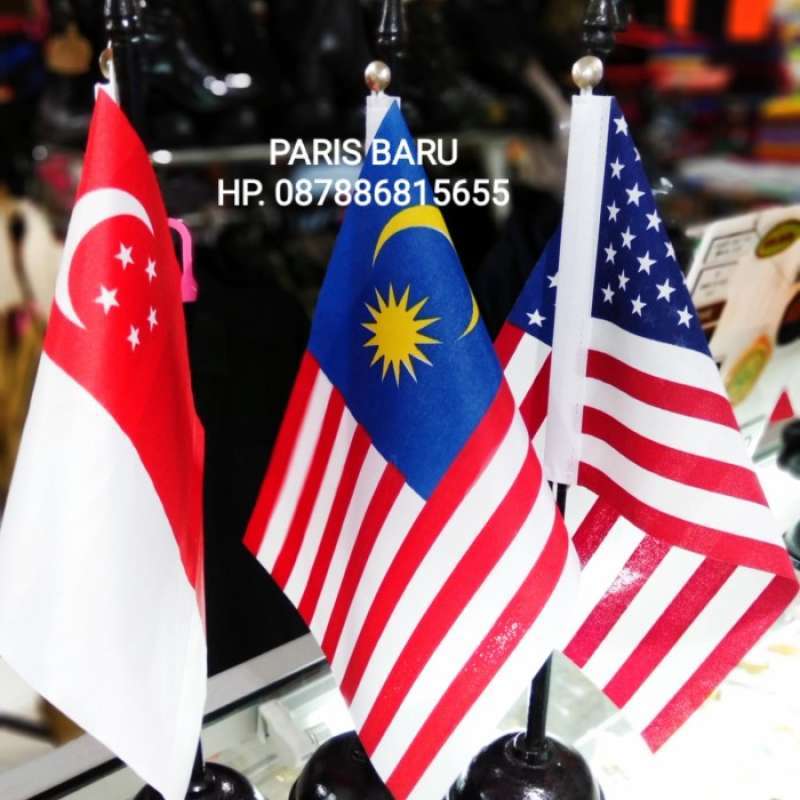 Promo Bendera Negara Asean Meja Tiang Kayu Diskon 23% Di Seller Walima ...
