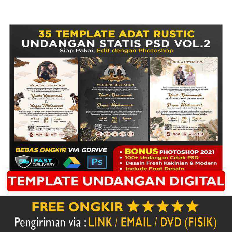 Promo Template Undangan Digital Pernikahan Statis Kekinian Tema Adat ...