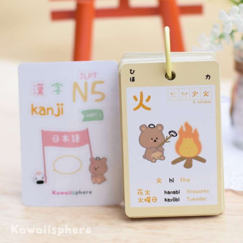Jual Jlpt N5 Kanji Flash Card | Learn Japanese Kanji For Beginner ...