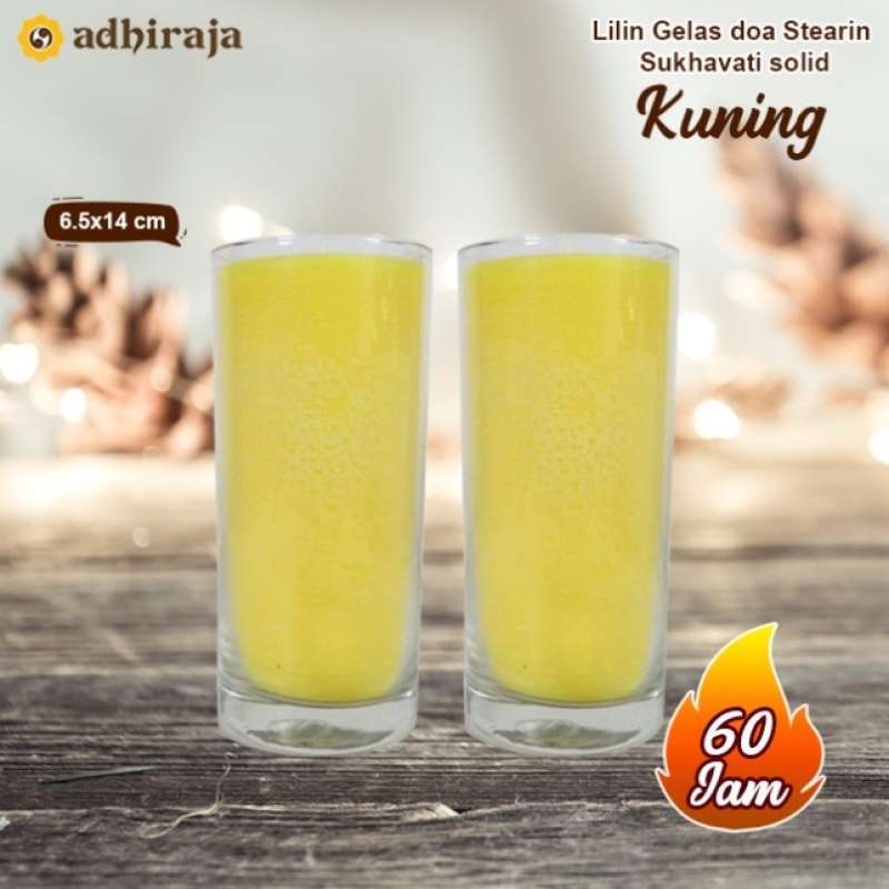 Promo 100% Produk Ori Lilin Gelas Kuning Solid Candle Marble Kristal ...