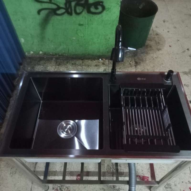 Promo Kitchen Sink 8245 Black Stainless Jkm + Meja Portable Lengkap ...
