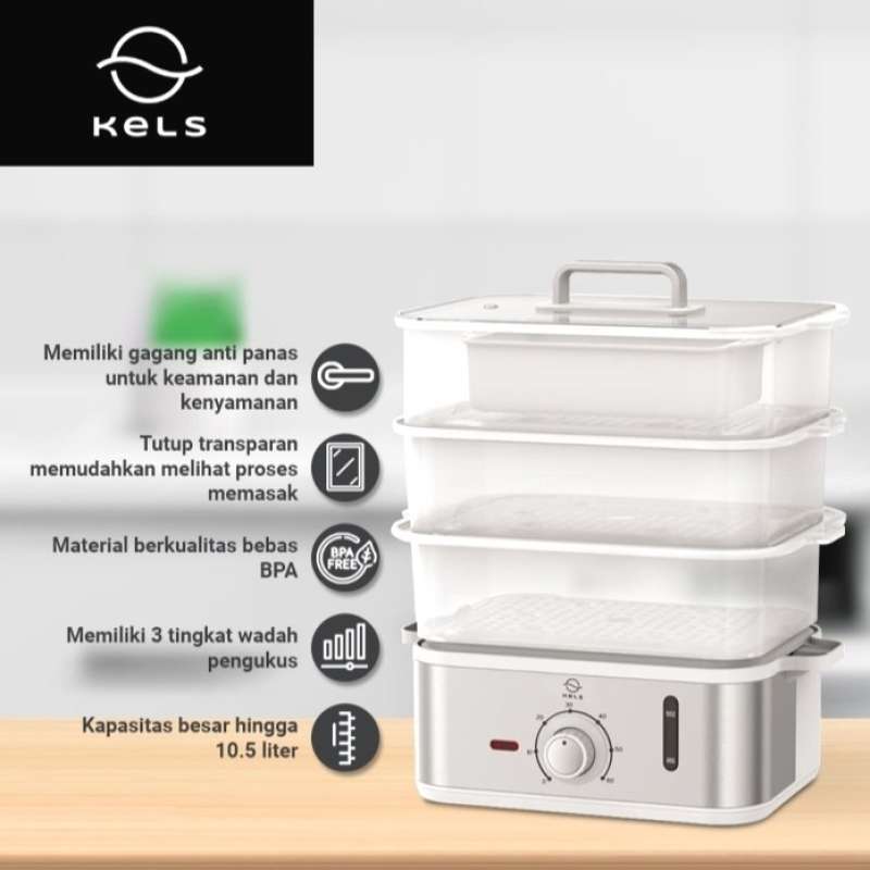 Jual Food Steamer Kukusan Makanan Elektrik Transparan 10.5 Liter Di ...