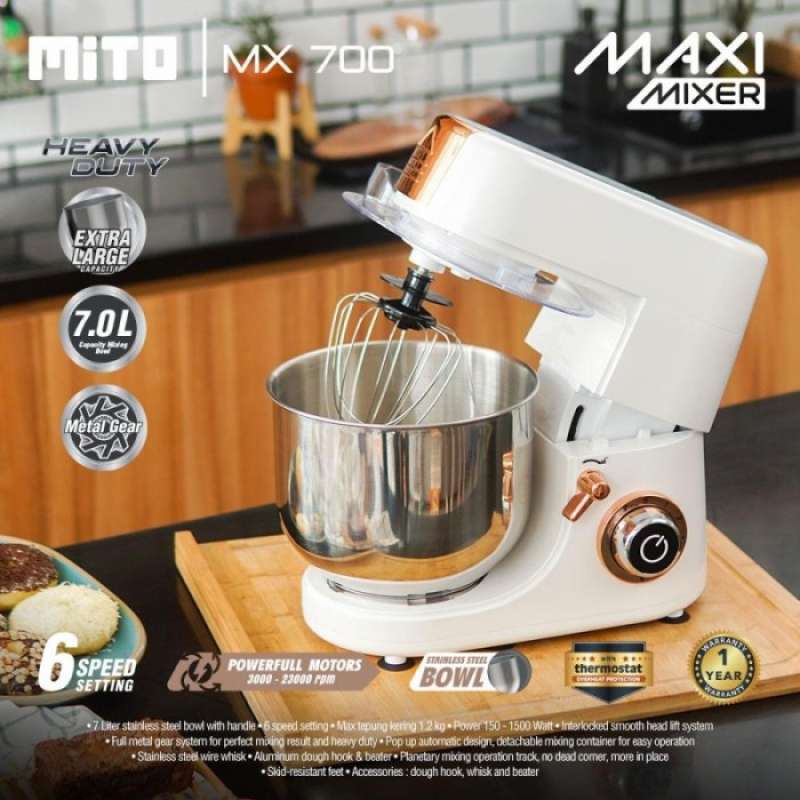 Jual Mito Maxi Mixer Standing Mixer Mx700 Mx 700 Kapasitas 7l Garansi ...