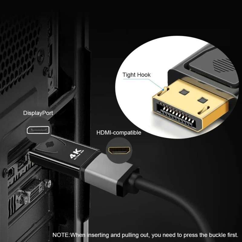 Jual Displayport Male 4k 1080p To Hdmi Female Adaptor Display Port ...