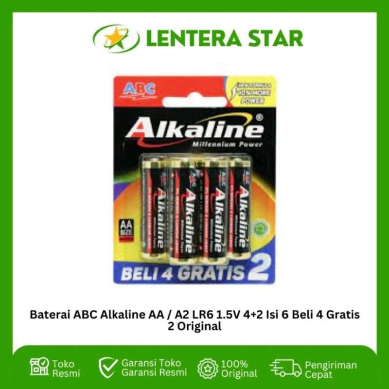 Jual Baterai Abc Alkaline Aa / A2 Lr6 1.5v 4+2 Isi 6 Beli 4 Gratis 2 Di Seller Lentera Star ...