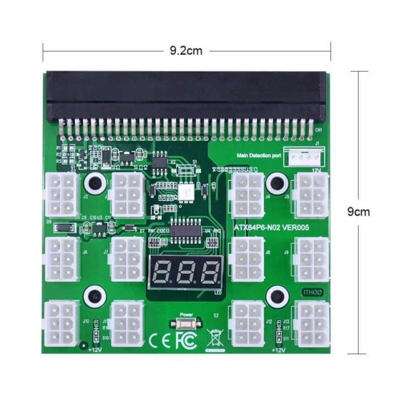 Jual Mining Psu Breakout Board Server Hp - Auto Start - 12 Port Di ...