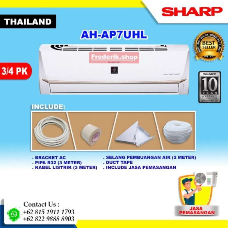 Promo Low Watt Ac Sharp 3/4pk Ah-ap7uhl Ahap7uhl Ap7uhl 7uhl 0.75pk 0,75pk Diskon 23% Di Seller ...