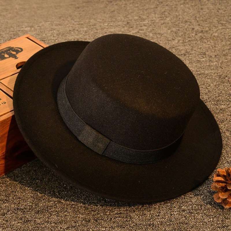 Jual Topi Fedora Porkpie Topi Glen Fredly Pork Pie Flat Top Hat Pria ...