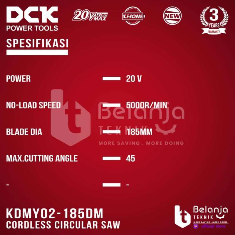 Promo Dck Circular Saw Cordless Kdmy02-185 Dm 7 Sirkel Kayu Baterai Kdmy 02 Diskon 50% Di Seller ...