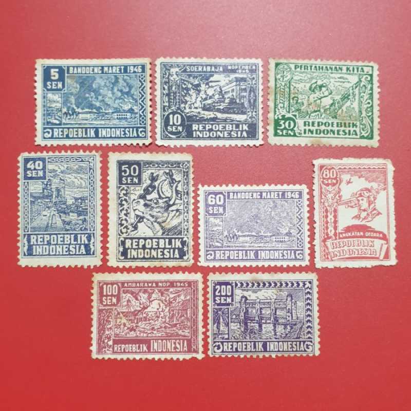 Jual 440. Prangko Indonesia Seri Revolusi, 1945 -1946, 9 Pcs Di Seller ...