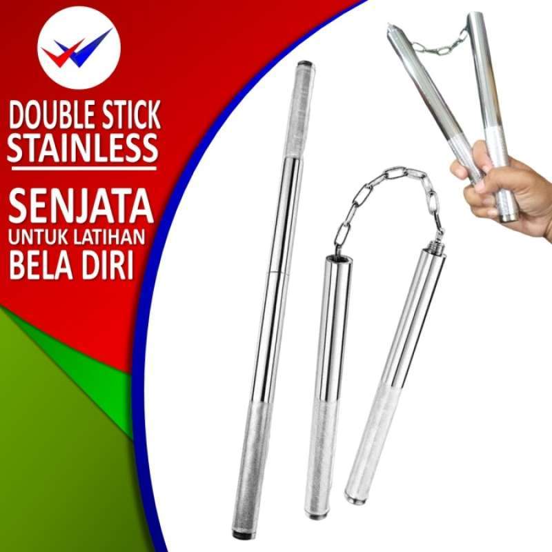 Jual Double Stick Stainless Steele Nunchaku Ruyung Senjata Besi Silat ...
