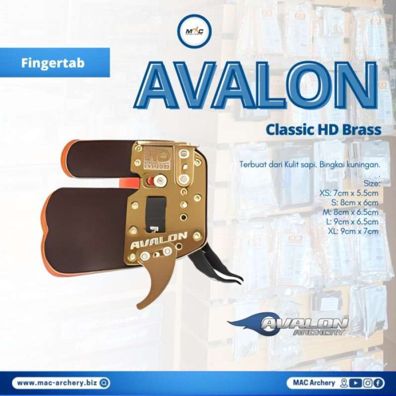 Jual Fingertab Avalon Classic Brass Prime Leather Finger Tab Busur ...