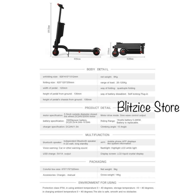 Jual Hx X6 Electric Scooter Backpack Mini Foldable Skuter Listrik Lipat ...