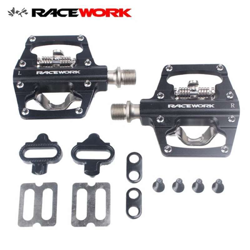 Jual Racework Duo - Dual Side Pedal Cleat & Flat Hybrid Mtb Gravel Dh ...