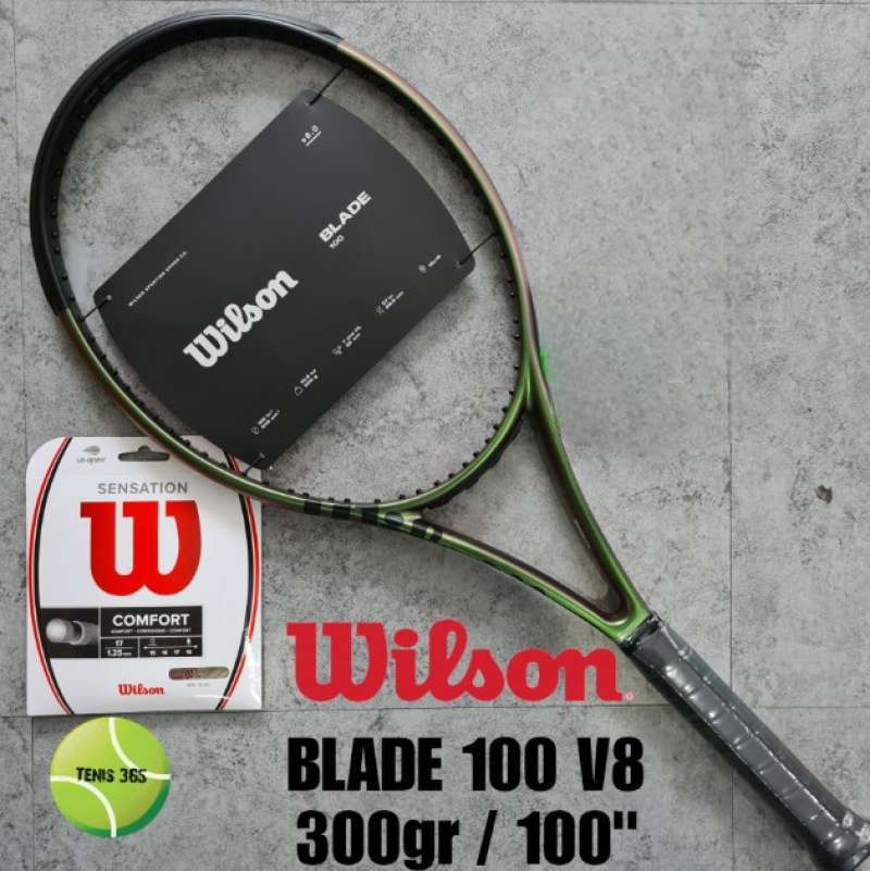 Jual Raket Tenis Wilson Blade 100 V8 - Free String + Grip + Dampener Di ...
