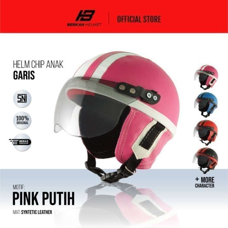 Jual Helm Anak - Anak Keren Model Retro Polos [1 - 5 Tahun] - Merah ...