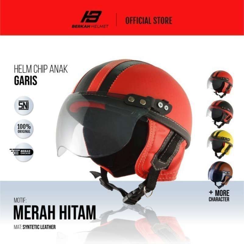 Jual Helm Anak - Anak Keren Model Retro Polos [1 - 5 Tahun] - Merah ...
