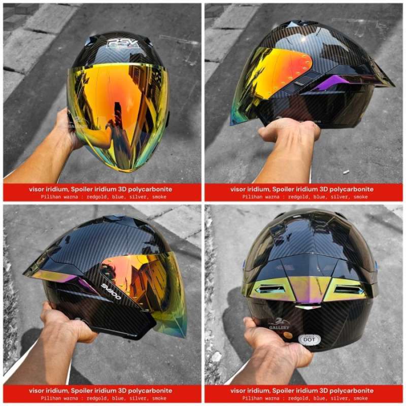 Jual Rsv Sv300 Carbon Visor Iridium | Helm Rsv Half Face Double Visor ...