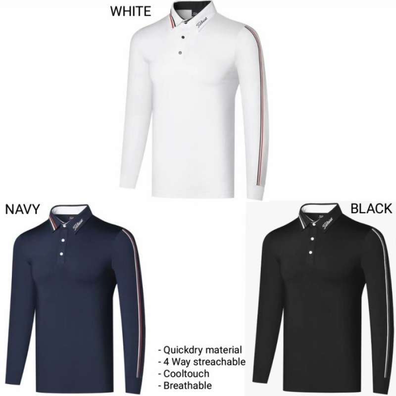 Jual Polo Shirt Golf Titieist Long Sleeve Men Kaos Golf Tangan Panjang ...