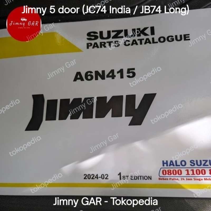 Promo Buku Part Catalog Suzuki Jimny 5 Door Catalogue Jc74 India/ Jb74 Long Diskon 23% Di Seller ...