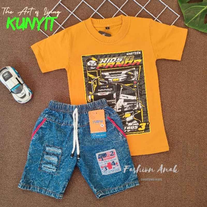 Jual Baju Anak Laki Setelan Kaos Bis Mania Tuan Muda Kids Panda Black Pink Warna Merah Kunyit ...