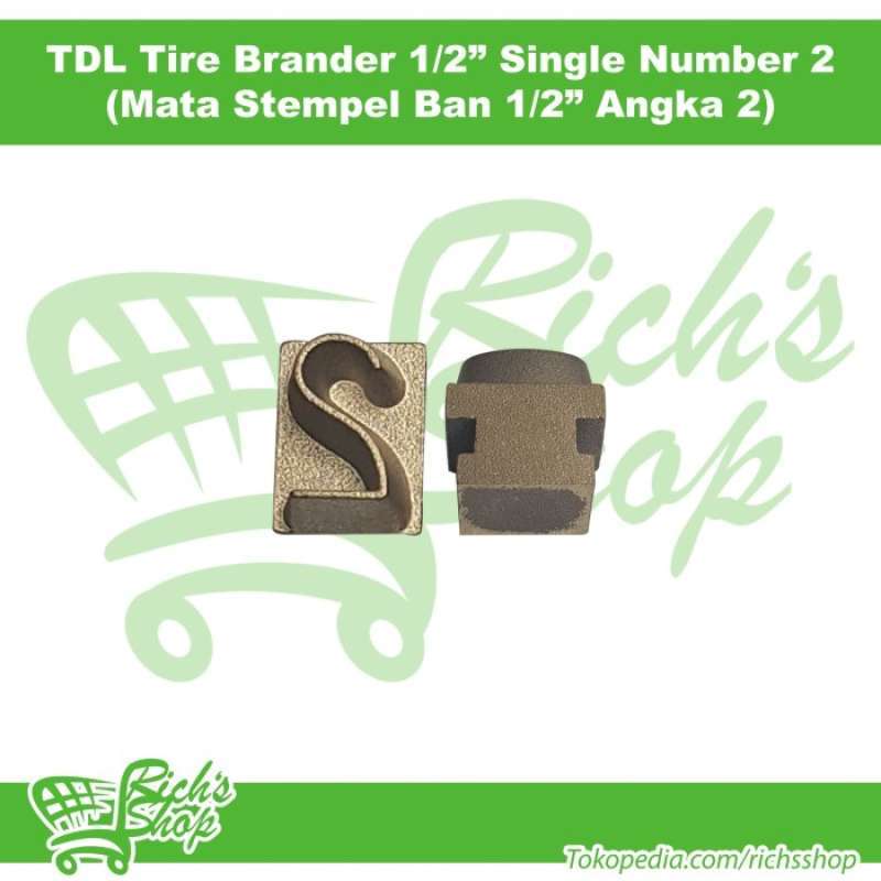 Promo Baru Mata Stempel Ban Listrik Tdl Tire Brander 1/2 Inch Angka 2 ...