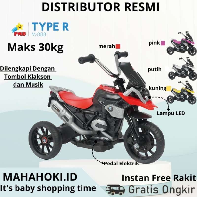 Promo Sepeda Motor Aki Anak Pmb Type R M-888 Ban Karet Aki - Putih ...