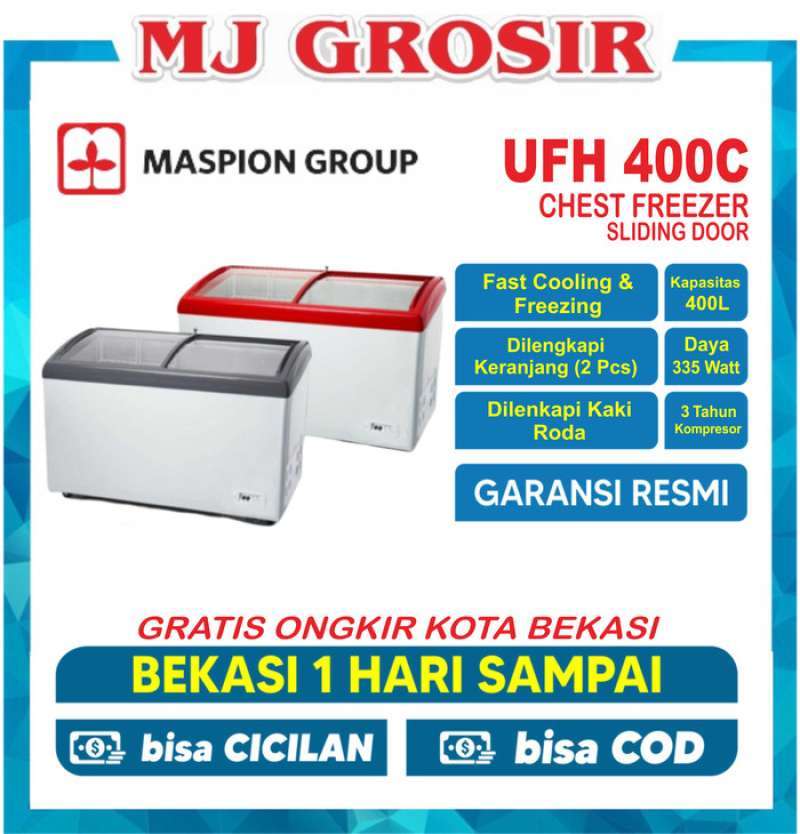 Jual Maspion Ufh 400 C Chest Freezer Box 400 Liter Lemari Pembeku ...