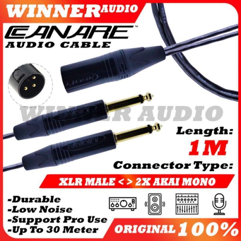 Promo Kabel Audio Canare Original Jack Canon Xlr Male To 2 Akai Mono 1m ...