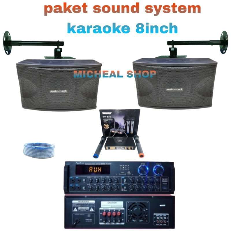Promo Paket Sound System Karaoke 8inch Audiomack +amplifier Bluetooth ...